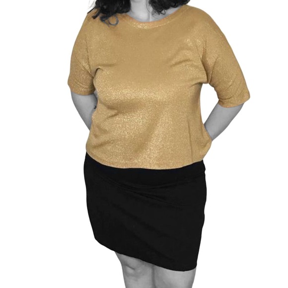 Vintage | Tops | Vintage Starfire Gold Dolman Sleeve Blouse Metallic ...